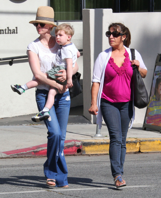 January Jones Out With Her Son Xander In Los Angeles | Celeb Baby Laundry